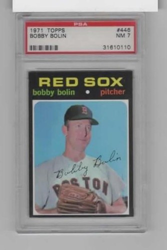 1971 Topps #446 Bobby Bolin Red Sox MLB Baseball Trading Card Graded ...