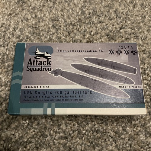 ATTACK SQUADRON 1/72 USN DOUGLAS 300gal FUEL TANKS (3) #72014 resin ...