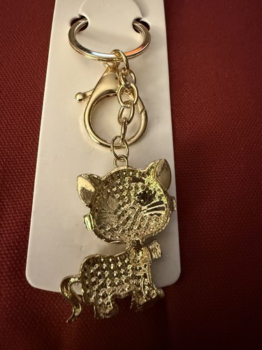 White/Black Rhinestones Kitty Cat Keychain By mint | eBay