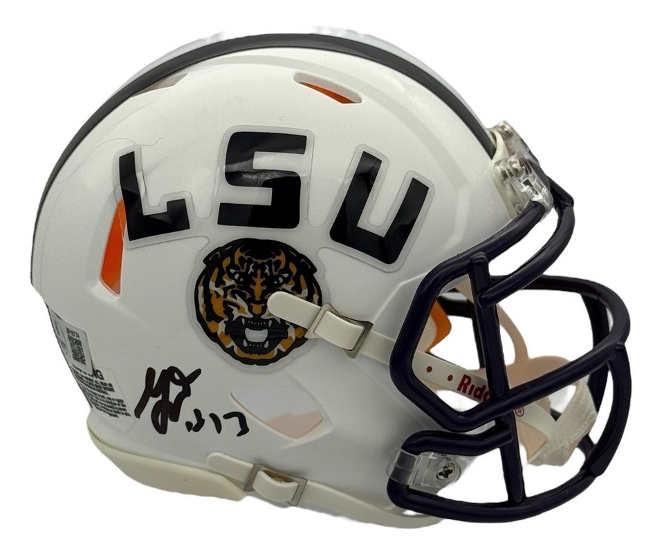 Garrett Nussmeier LSU Tigers Signed Mini Helmet Speed Split 50/50 ...