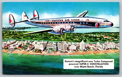 Postcard Eastern Turbo Compound Powered Super-C Constellation Airplane ...