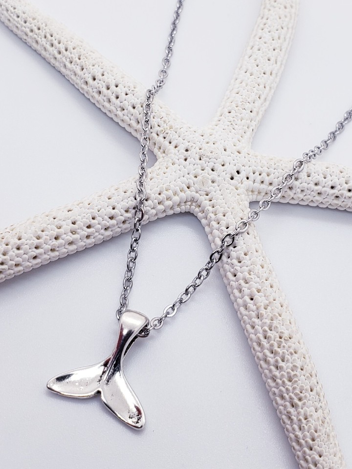 Minimalist Petite Silver Mermaid/Whale/Fish Tail Pendant Necklace | eBay