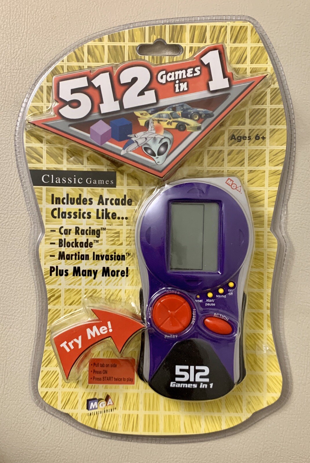 MGA 512 Games in 1 Electronic Handheld Arcade Blockade Car Racing - New ...