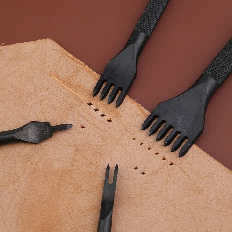 Leather Hole Punches Craft Tool 1/2/4/6 Prong DIY Diamond Lacing ...