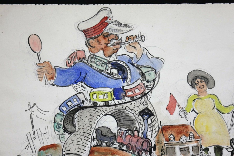 Georges Guido Filiberti (1881-1970) Party Watercolour Milan Italy Louis ...