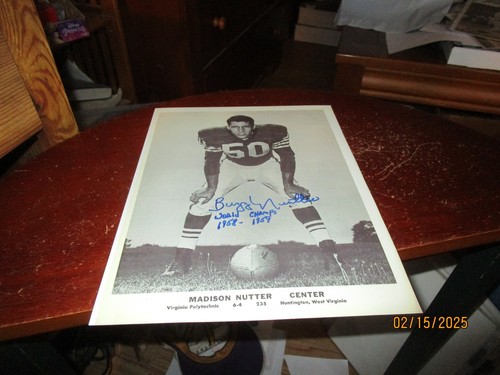 Buzz Nutter Baltimore Colts Signed Football Photo World Champs 1958 ...