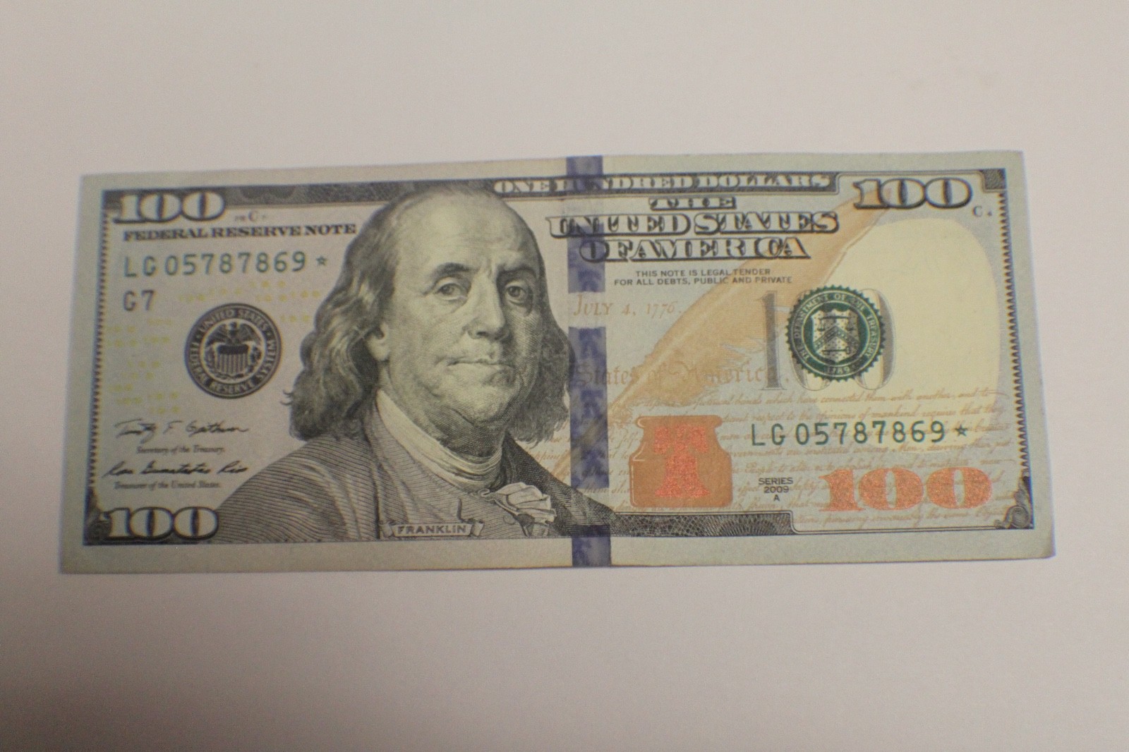 2009A $100 Federal Reserve Note One Hundred Dollar Bill Star Note LG ...