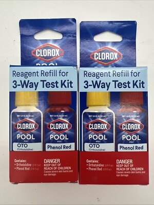 (2) Clorox Pool and Spa Reagent Refill for 3-Way Test Kit PH Chlorine ...