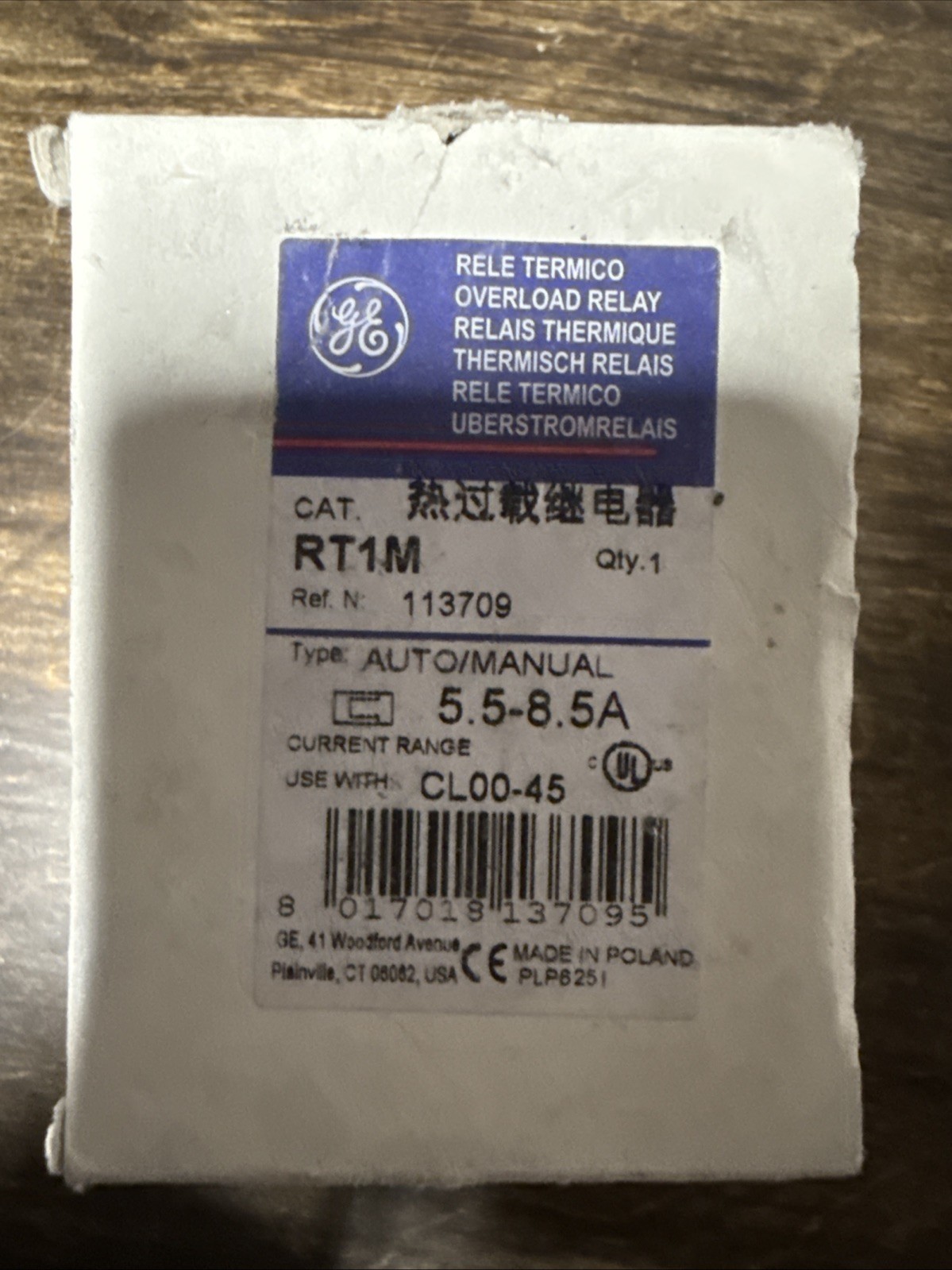 GE RT1M Overload Relay 5.5A - 8.5A New in Box Free Shipping | eBay