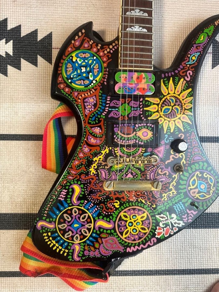 RARE Early 90s Fernandes MG-125X "Psychedelic" - hide X JAPAN Signature ...