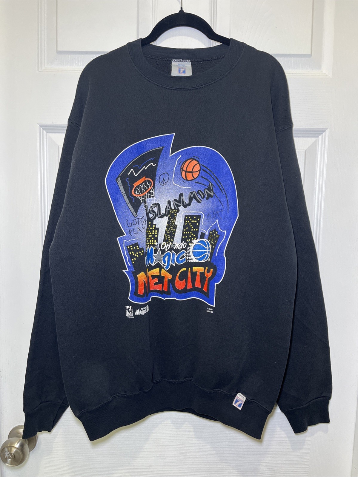 Vintage 1990s Logo 7 Orlando Magic Net City Men’s Cre… - Gem