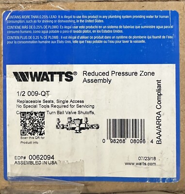 Valves - Watts Backflow Preventer