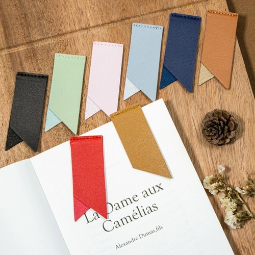 PU Leather Bookmark Solid Color Pagination Mark Learning Stationery | eBay