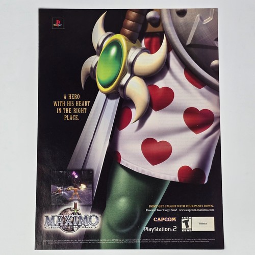 Maximo Ghosts to Glory Sony PlayStation 2 PS2 Heart Print Ad/Poster ...