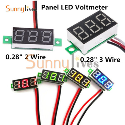 0.28" Voltmeter LED Display Voltage Panel Meter Red/Blue/Yellow/Green ...