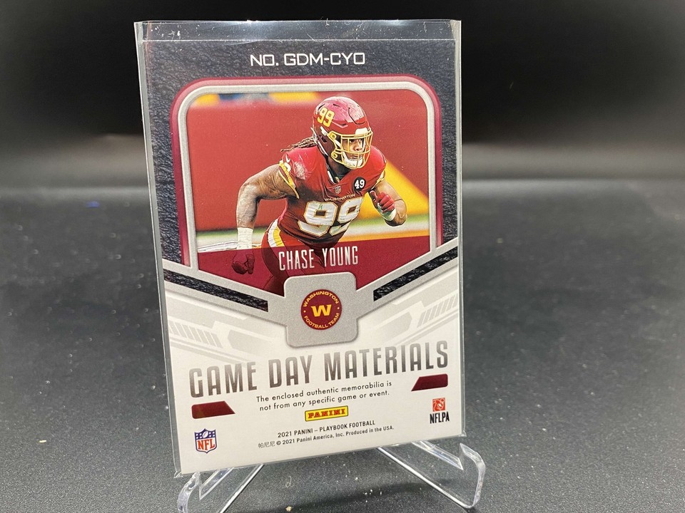 Chase Young 2021 Playbook Game Day Materials GDM-CYO Commanders | eBay