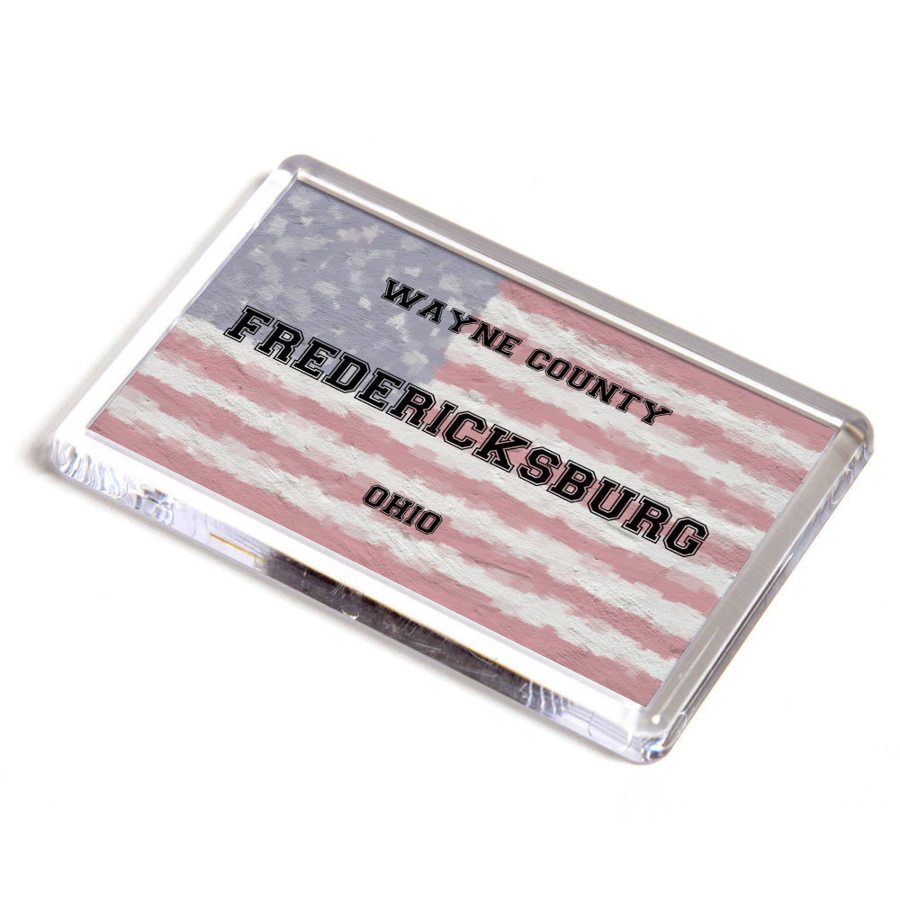 FRIDGE MAGNET - Fredericksburg - Wayne, Ohio - USA Flag | eBay
