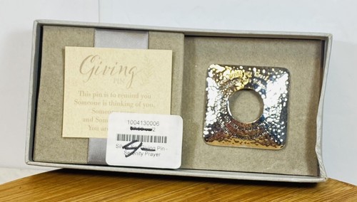 Demdaco Hammered Silver Cutout Square Giving Pin Serenity Prayer Brooch ...