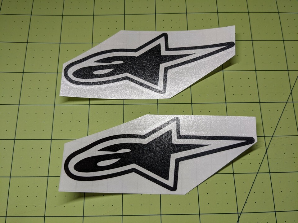 Alpinestars (x2) PAIR Decal Sticker Graphics Logo Racing Motocross ATV ...
