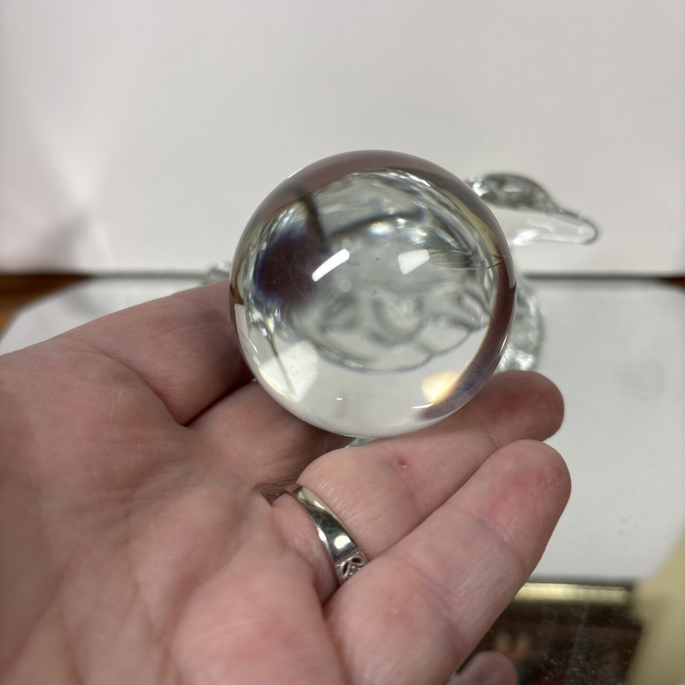 Art Glass Paperweights Lot Pink Elephant Swan Duck Mouse Round Orb ...