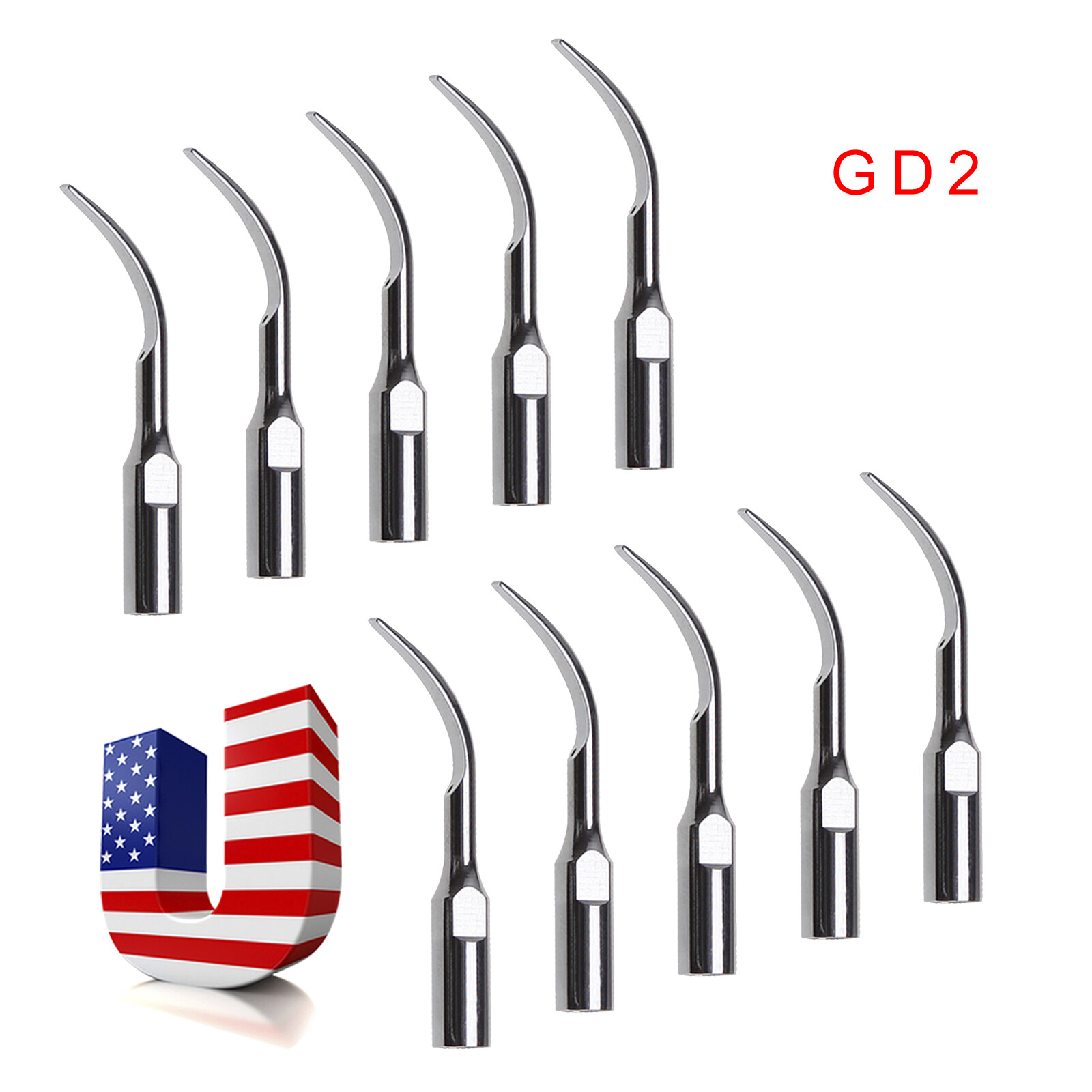 10PCS Dental Ultrasonic Piezo Scaler Tips fit DTE Satelec Handpiece GD1 ...