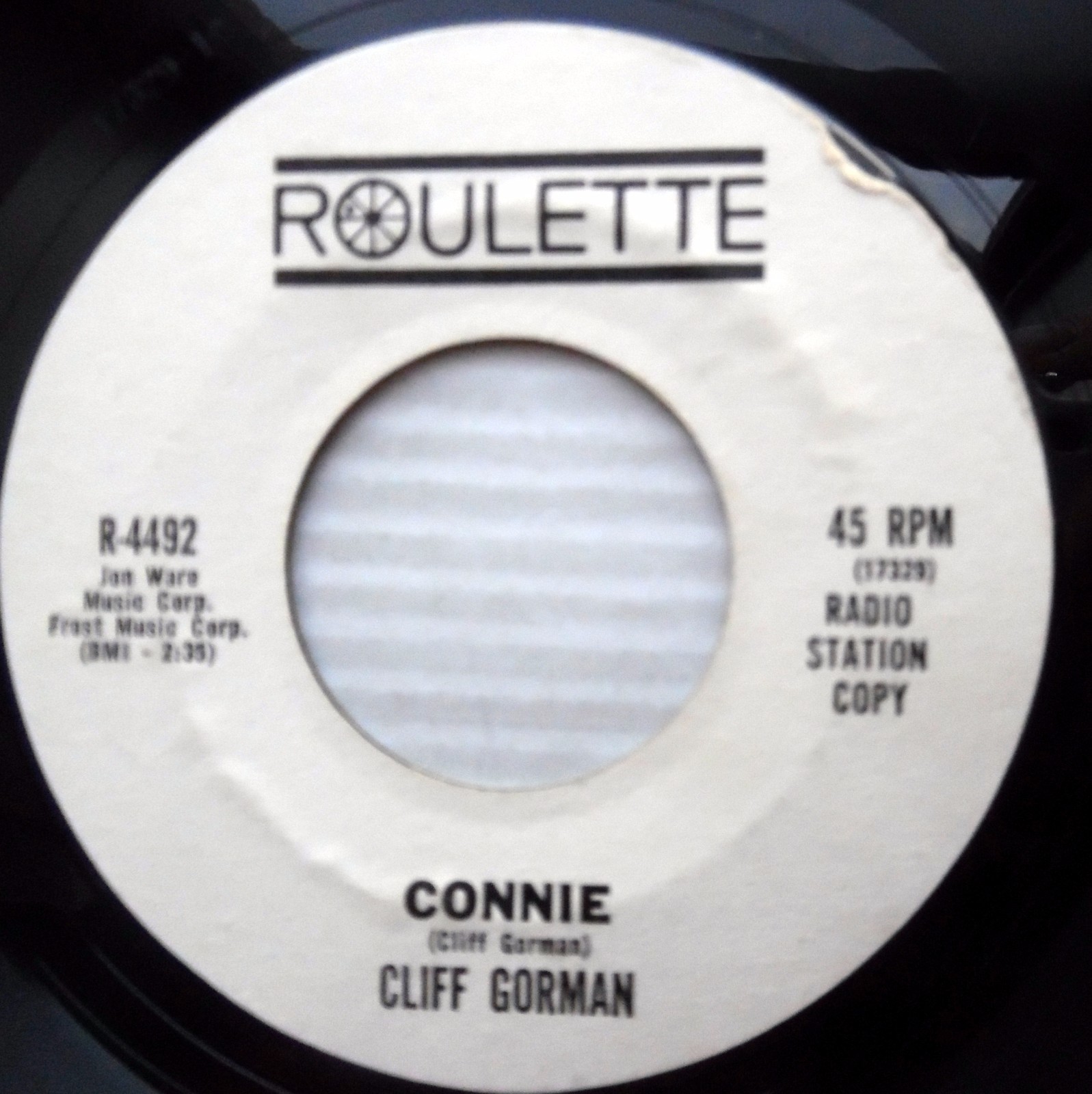 CLIFF GORMAN ding dong / connie 1963 TEEN Bopper WHITE LABEL PROMO 45 ...