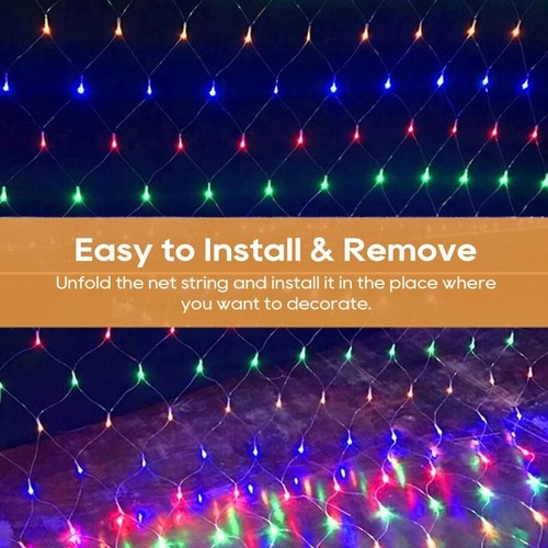 200 LED Net Mesh Fairy String Light Curtain Fairy Light Wedding Party ...