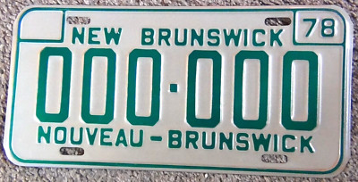 1978 New Brunswick Sample License Plate | eBay