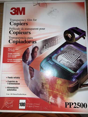 3M Transparency Film For Copiers 8.5 X 11" PP2950 100 sheets NEW | eBay