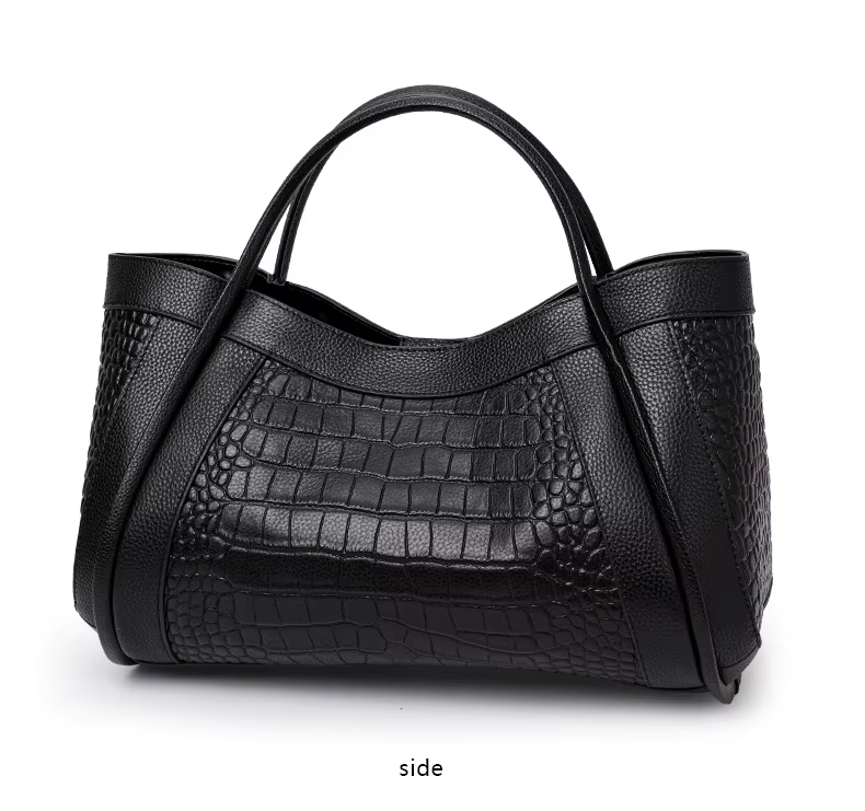 Luxury Crocodile Pattern Leather Handbag – Super Large Capacity ...