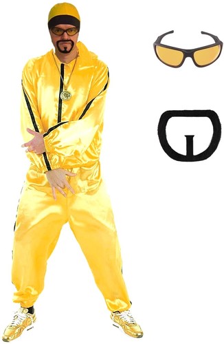 Mens 90s Ali G Rapper Fancy Dress Costume Ali G Costume Tracksuit Free ...