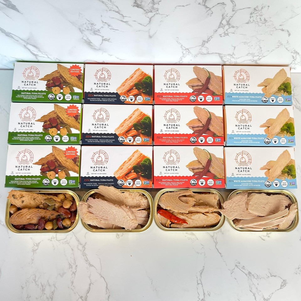 Natural Catch Tuna Filets Variety Pack Hand Cut Pole & Line Caught 130 ...