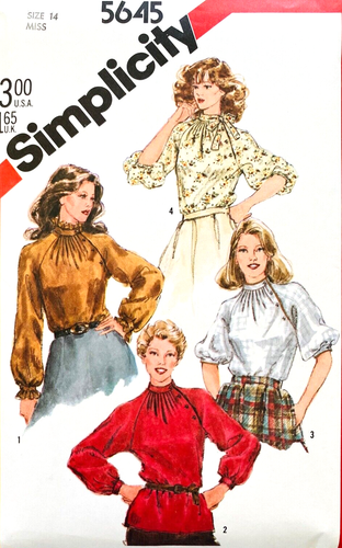 80s SIMPLICITY 5645 SIZE 14 BLOUSES TOPS UC/FF | eBay