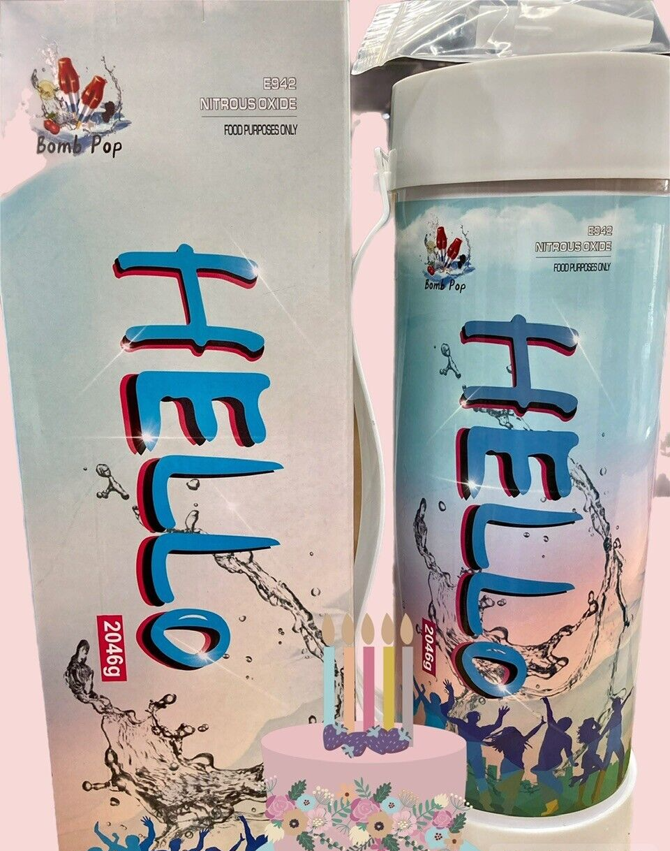 Hello Bomb Pop Whipped Cream Charger 3.3L 2000g Cannister Professional ...