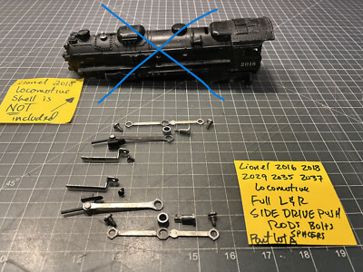 Lionel Train 2018 Locomotive FULL LEFT RIGHT DRIVE PUSH RODS & BOLTS ...