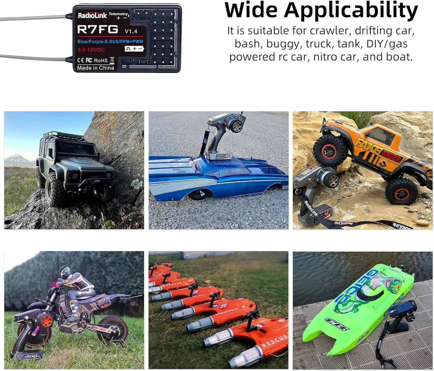 Waterproof RC Gyro Receiver with Real-Time Telemetry & Anti ...