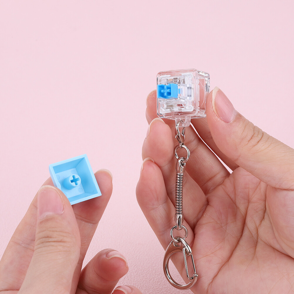 Keyboard Fidget Keychain Decompression Toys Button Stress Relief(Light ...