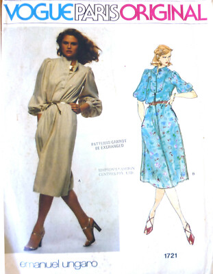 Vogue 1721 rare pattern 70s vintage Emanuel Ungaro uncut size 12 ...