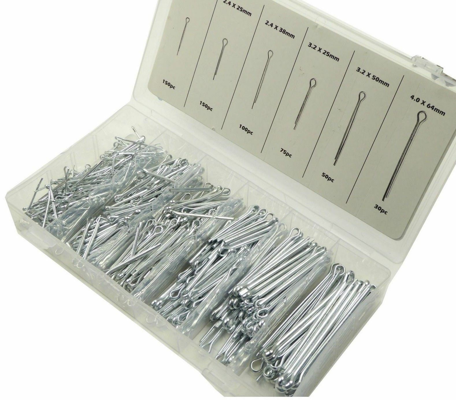 555pc Cotter Pins Split Pin Fixings Assorted set + storage case | eBay UK