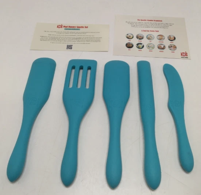 Mad Hungry 5 Piece Mini Silicone Spurtle Set Aqua | eBay
