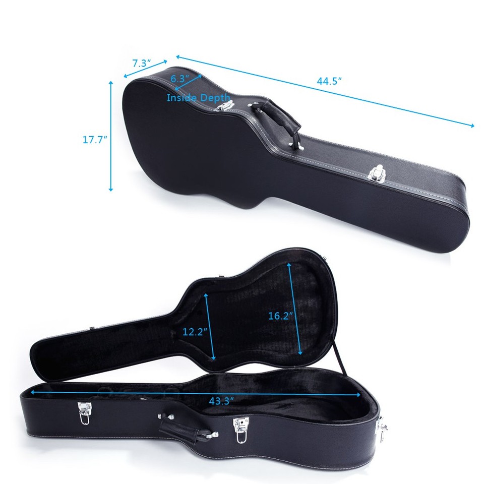 41" Folk Guitar Hardshell Carrying Case Fits Most Acoustic Guitars ...