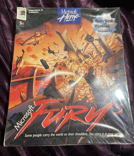 Microsoft Fury 3 Big Box Edition PC NEW & SEALED Win 95 1995 CD Rom ...