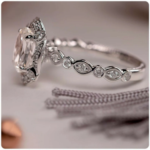 2.88CT Oval Cut Lab-Created Diamond 14K White Gold Over Engagement Vintage Ring | eBay