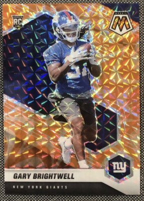 Gary Brightwell 2021 Panini Mosaic REACTIVE ORANGE PRIZM Rookie Giants ...