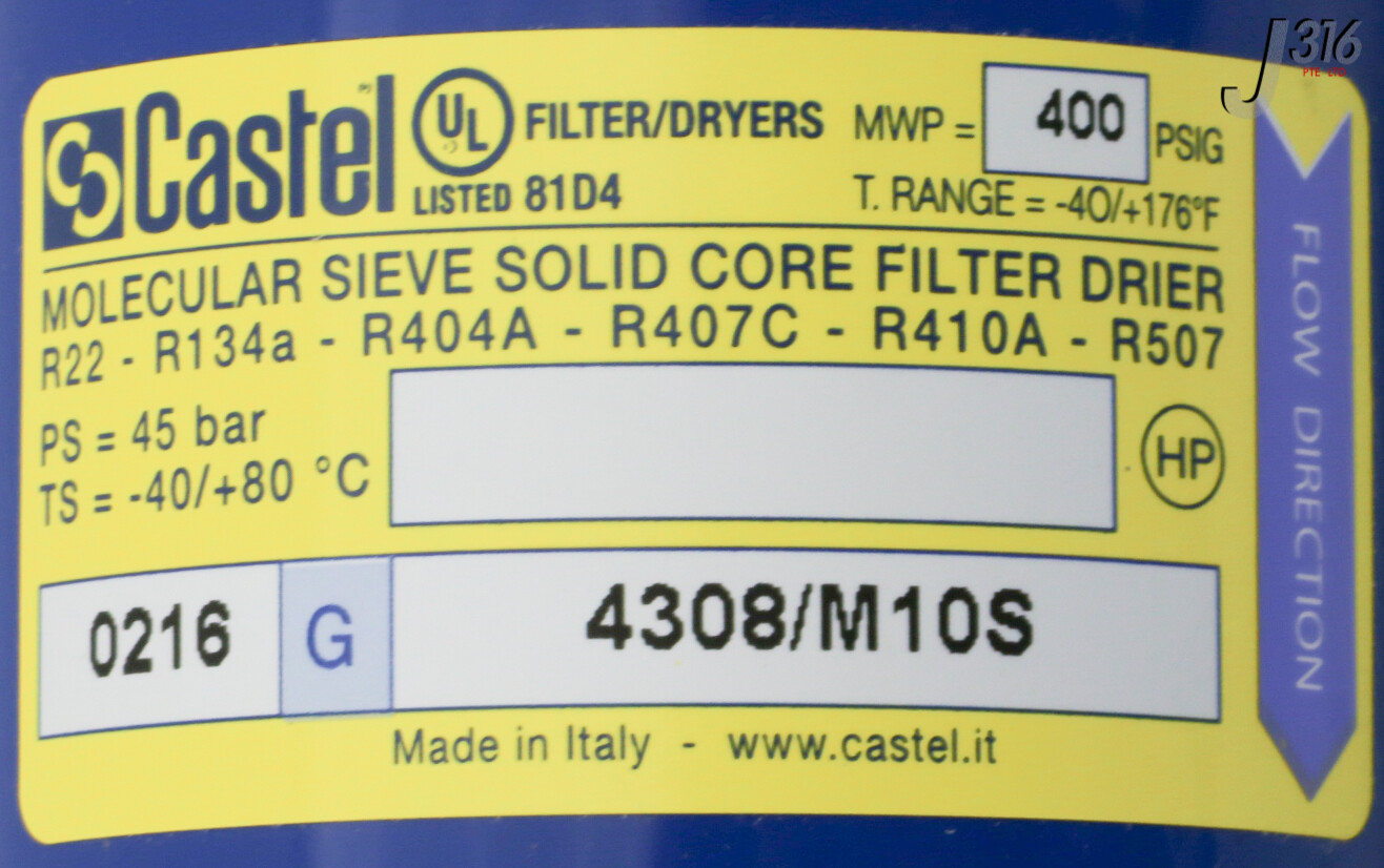 31278 CASTEL FILTER DRYER, SOLID CORE, 400PSIG (NEW) 4308/M10S | eBay
