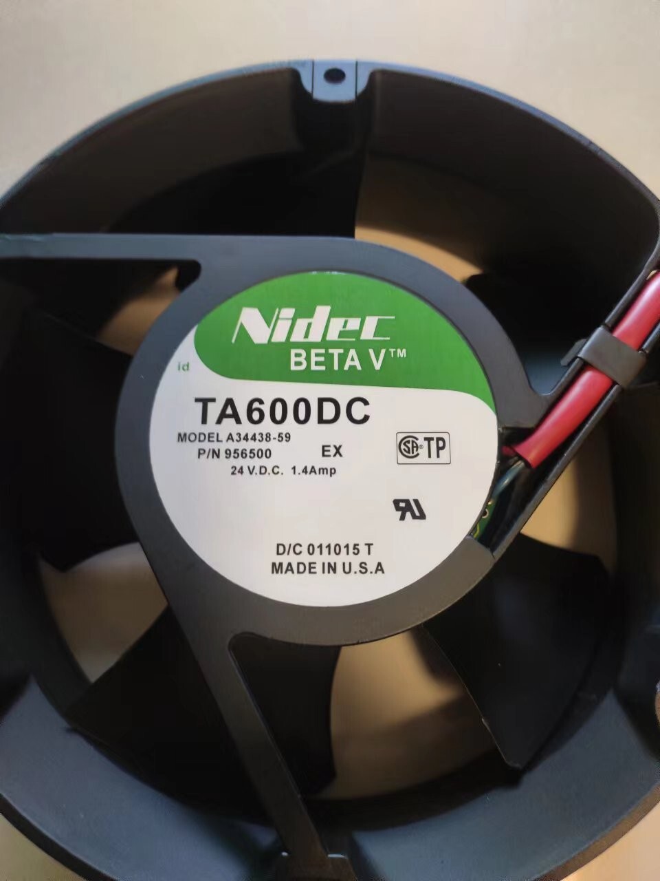 1 PCS Nidec Fan TA600DC A34438-59 DC24V 1.4A 17251 17cm 3-pin UPS power ...