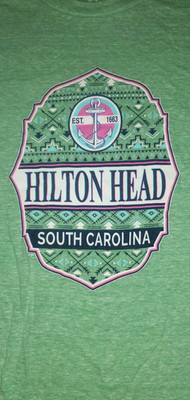 Hilton Head, SC Short Sleeve T-Shirt Adult Small Heathered Green | eBay