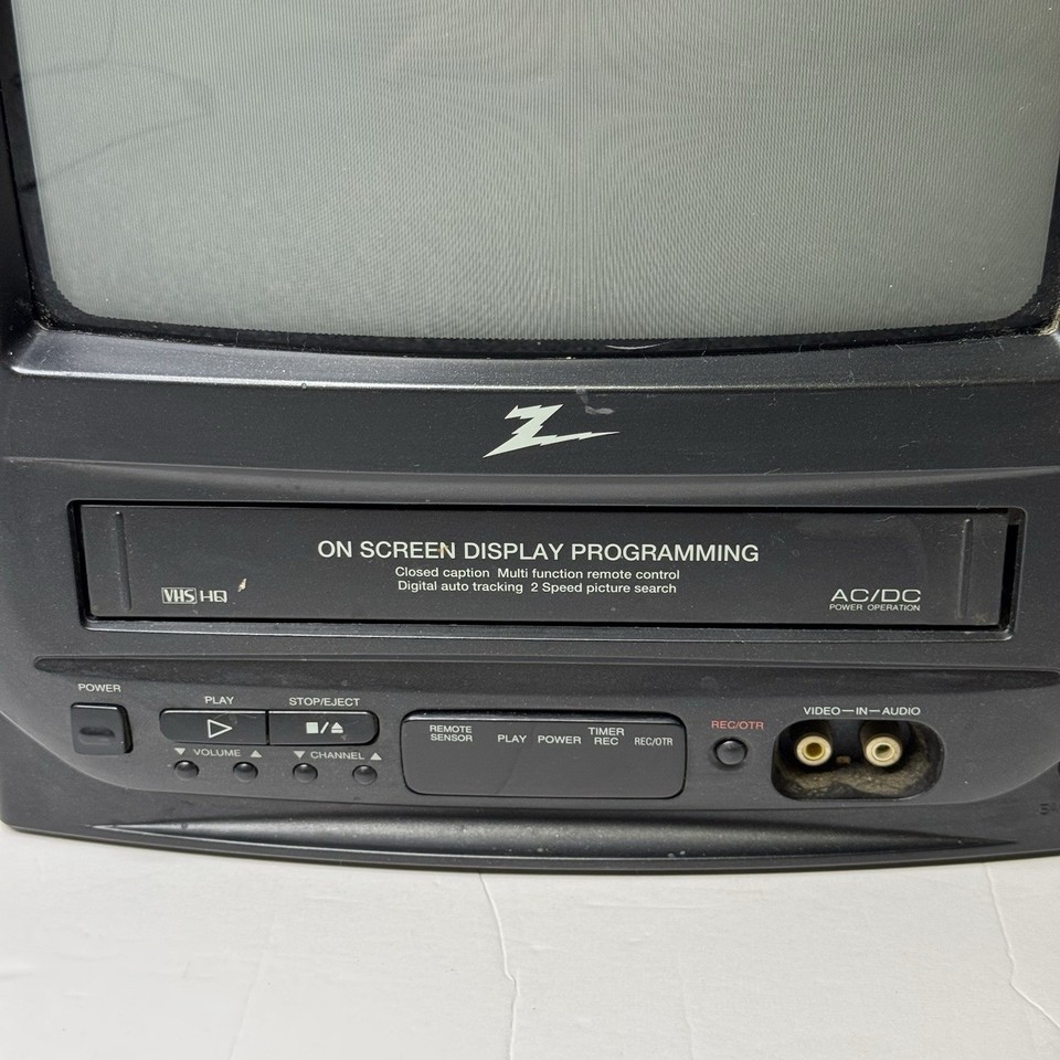 9" AC/DC Zenith TVBR0912Z CRT Gaming TV VHS VCR Combo No Remote | eBay