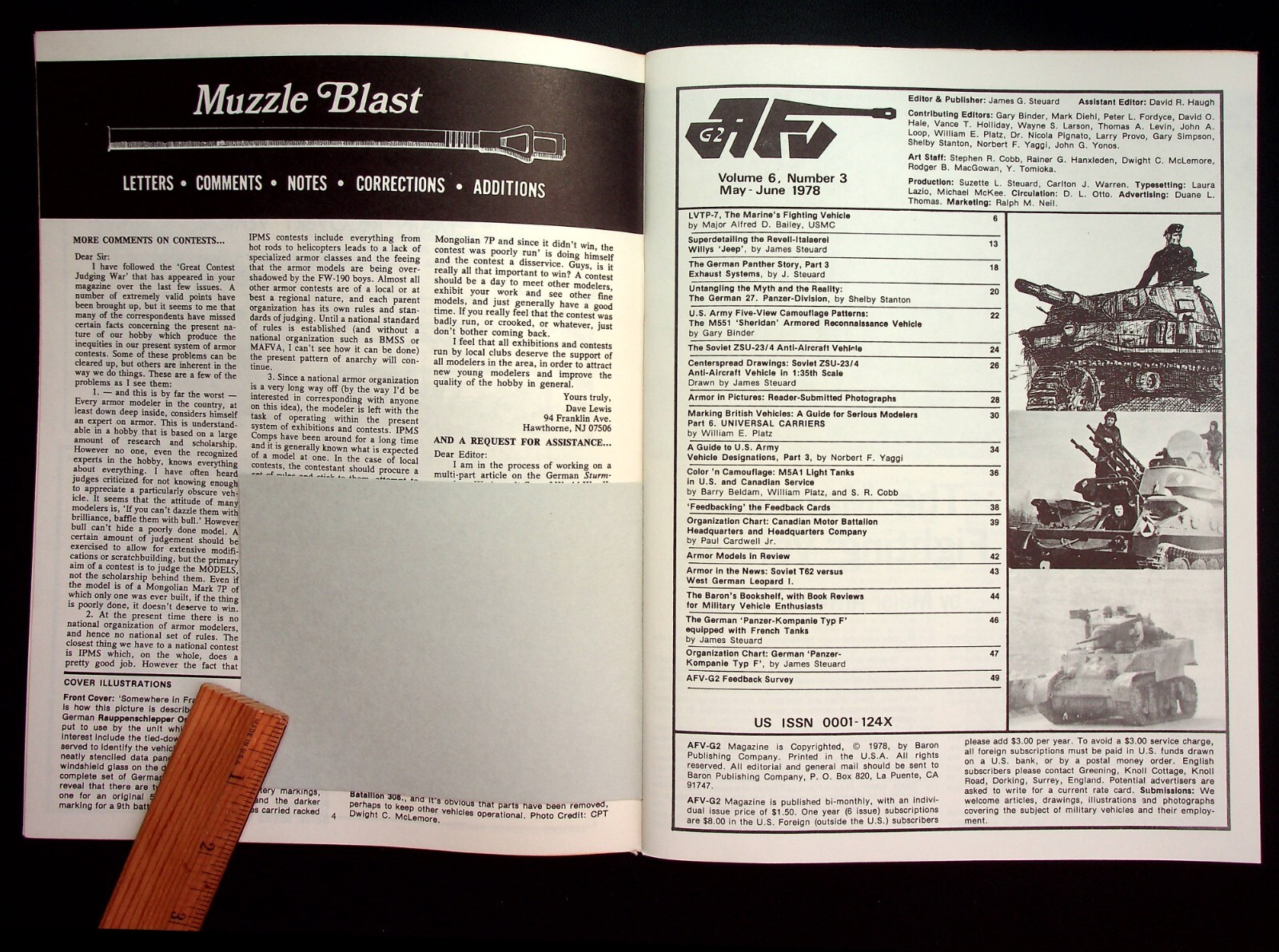 AFV G2 Magazine for Armor Enthusiasts Volume 6 No. 3 1978 Tanks ...