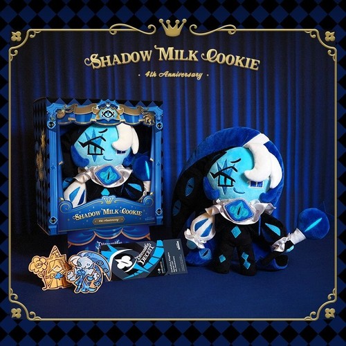 Cookie Run Kingdom Official Shadow Milk Cookie Plush Special Package ...